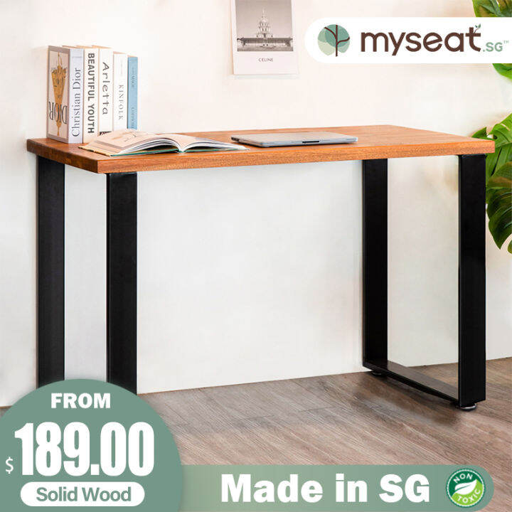 [Bulky] MYSEAT.sg APACHE V2 Solid Wood Study Table customisable local handcrafted toxic-free ...