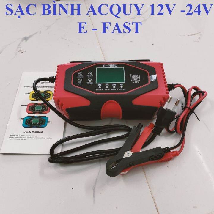 Sạc bình acquy 12V 24V - Pin lithium 12.6V - Bộ sạc bình acquy 12v 24v ...