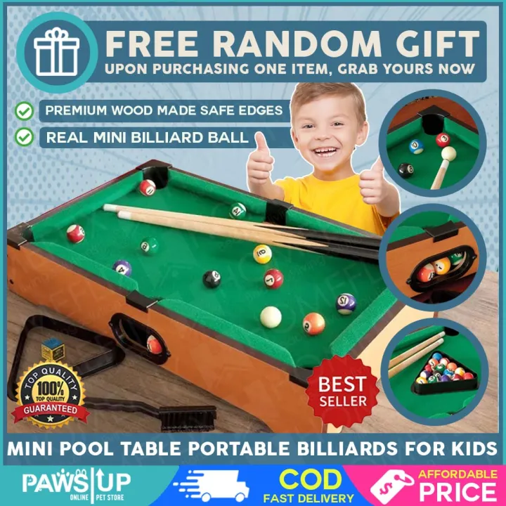 Pawsup Mini pool Table, Billiard set for kids, 35 cm portable billiards ...