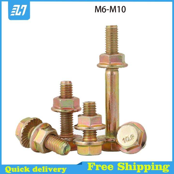 Hexagon Head with Serrated Flange Cap Screw Hex Washer Head Bolt Flange Nut Zinc Plated Carbon ...