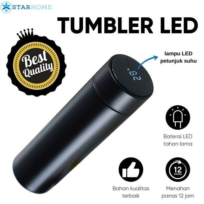 Termos Suhu Premium 500ml Temperatur Smart LED Display Suhu SUS 304 ...