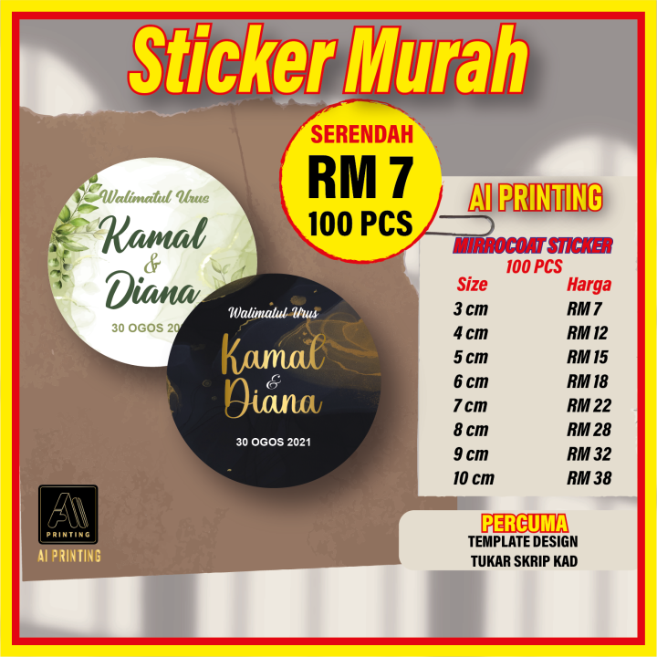 [PRE-ORDER] PROMOSI!! STICKER KAHWIN MURAH DAN BERKUALITI. (MIRROCOAT ...