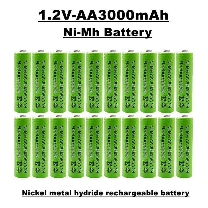 AA rechargeable battery, 1.2V 3000 MAH, nickel metal hydride battery, suitable for remote ...
