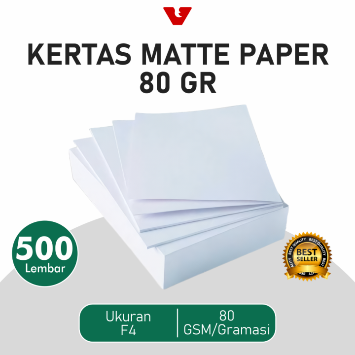 Kertas Matte Paper 80 Gsm/Gram Ukuran F4 - 500 Lembar *Best Seller ...