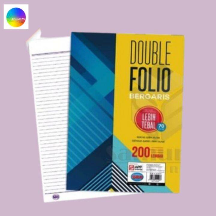 Kertas Double Folio Bergaris Sidu isi 200 Lembar / Folio Garis Sinar ...