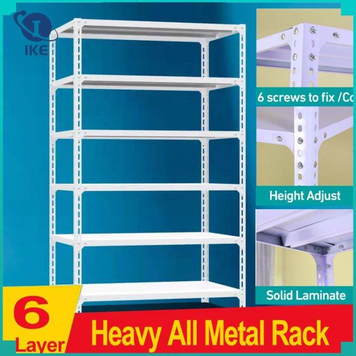 Heavy Duty Steel Rack kitchen Shelf 6 Layer 200x120x40 cm Screw plant Display Rack Metal Rack ...
