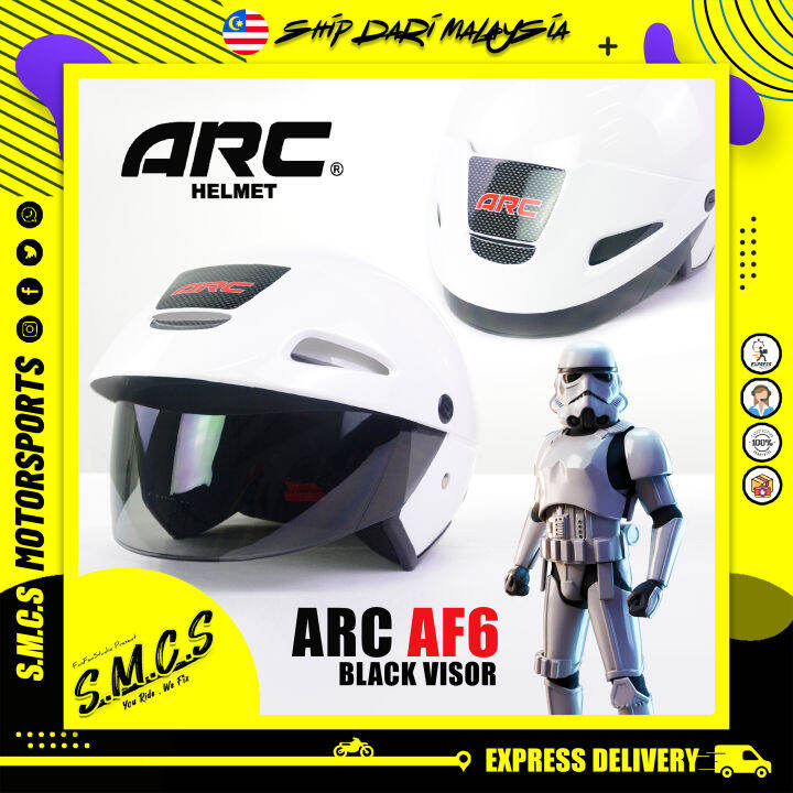 ARC Steng AF6 Starwar Design New [2023] Siap Black Visor 2/3 Half Cut ...