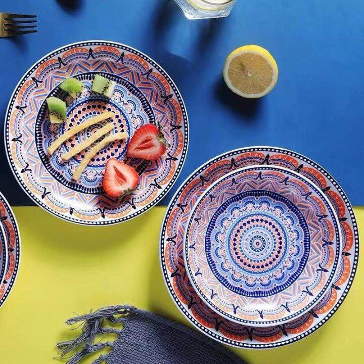 Piring Keramik Mangkok Keramik Motif Batik 18cm | Lazada Indonesia