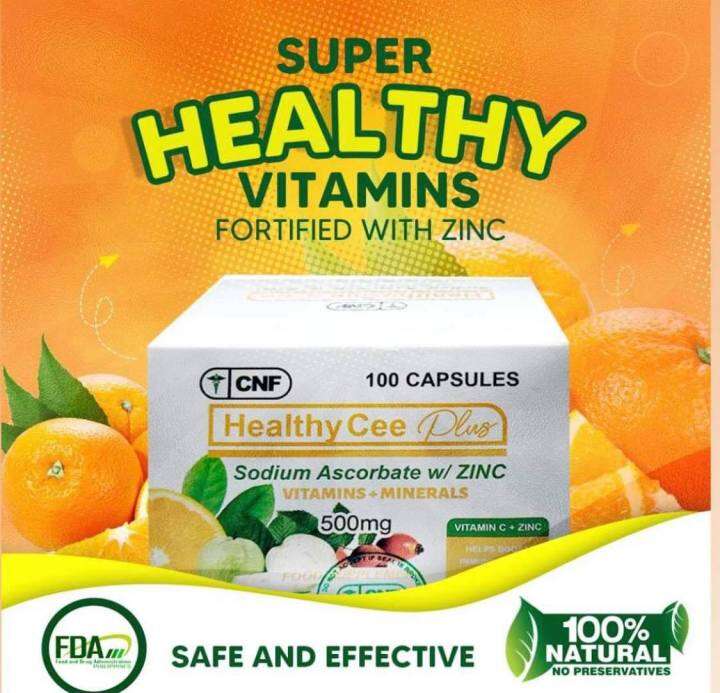 Healthy Cee Plus Sodium Ascorbate 500mg w/ zinc 100 capsules | Lazada PH
