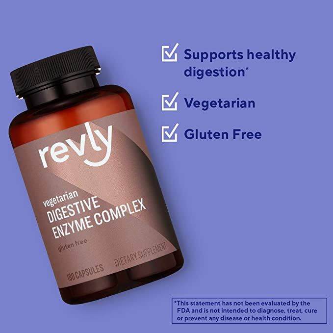 Revly Digestive Enzyme Complex Supports Healthy Digestion 180 Count ...