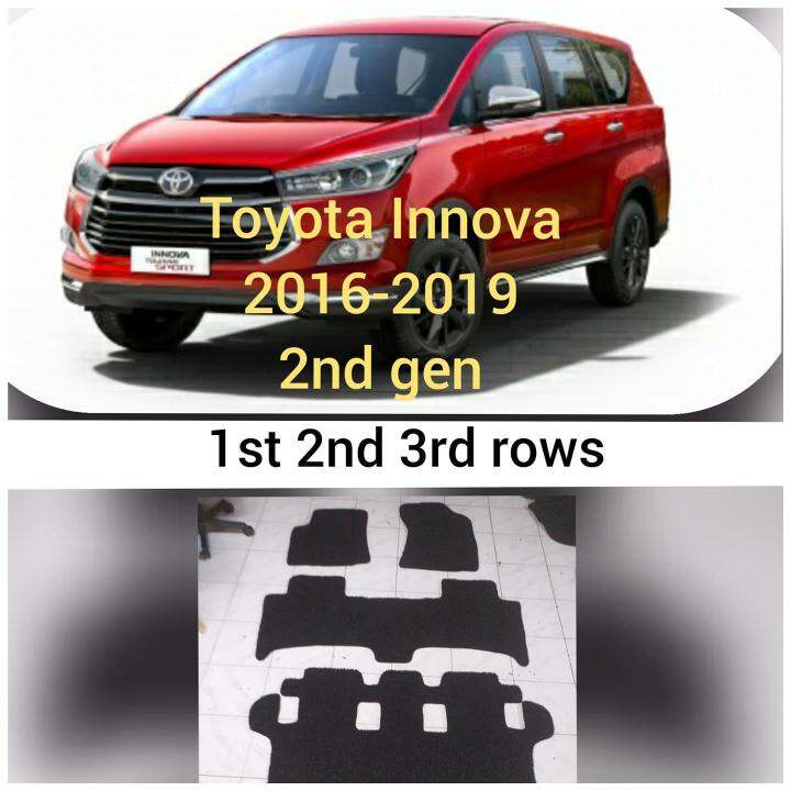 Toyota Innova 2016-2022 2nd gen nomad rubber car mat 1st 2nd 3rd rows ...