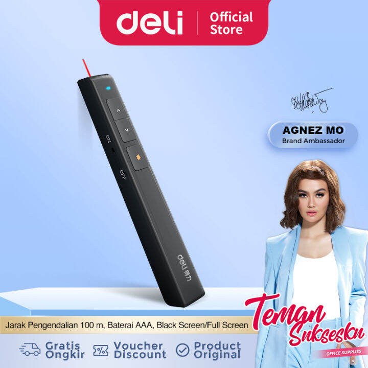 Deli Laser Pointer + Presenter Wireless USB Pen Laser Presentasi PPT ...