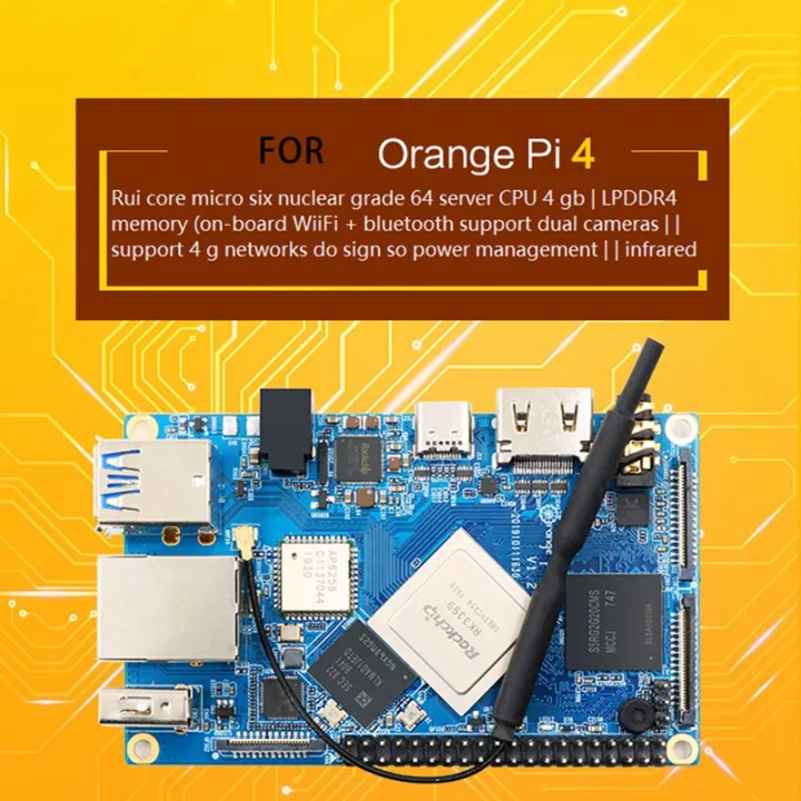 For Orange Pi 4 Rockchip RK3399 4GB LPDDR4+16GB EMMC Dual-Screen Different Display Android8.1 ...