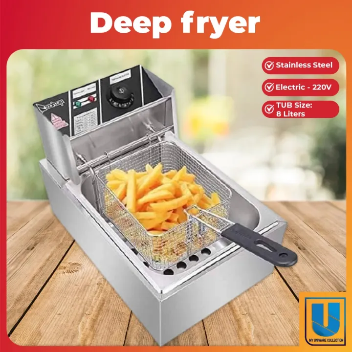 Electric deep fryer 8L 220V Stainless Steel Frying Machine Professional ...