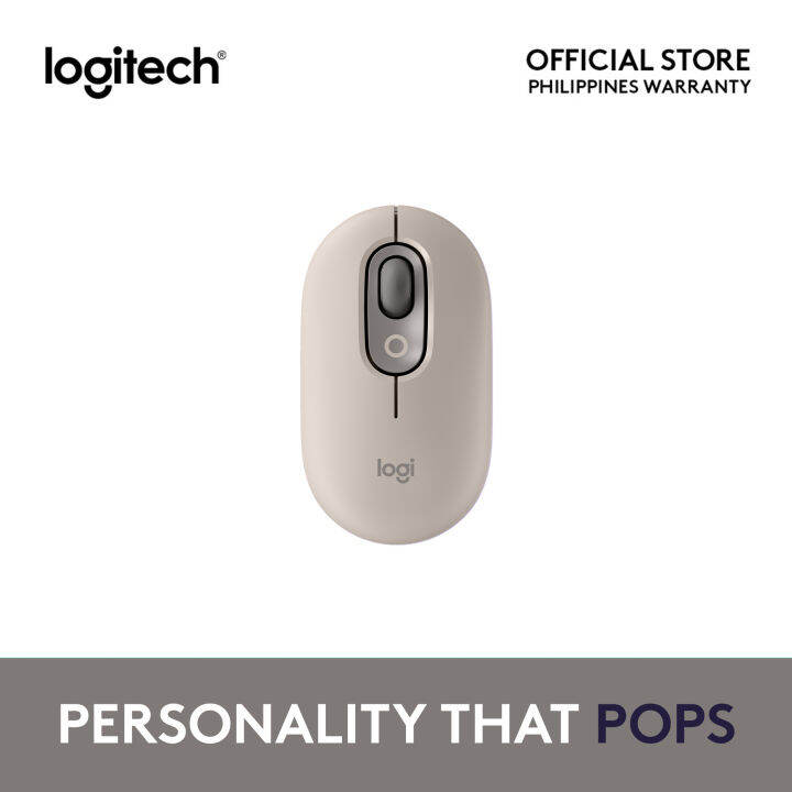 Logitech POP Mouse - Mist Sand, Wireless Mouse with Customizable Emojis ...
