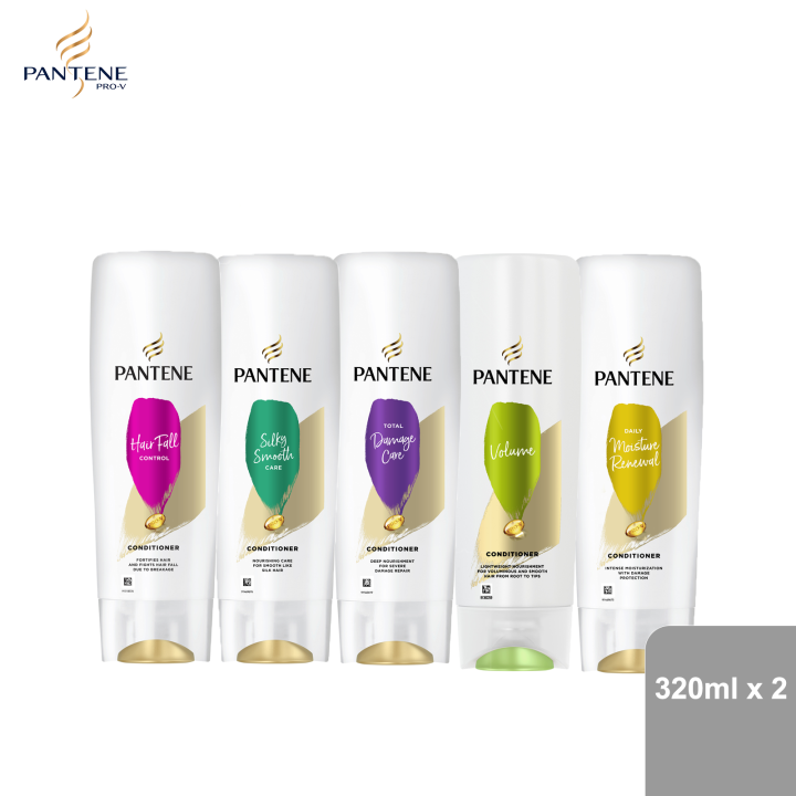 [Bundle of 2] Pantene Conditioner 320ml x 2 - Hair Fall Control/ Silky ...
