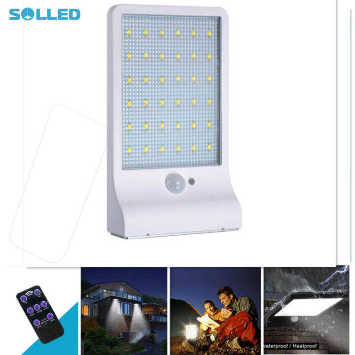 SOLLED ไฟถนนพลังงานแสงอาทิตย์เซนเซอร์แสงและการเหนี่ยวนำของร่างกายมนุษย์ ...