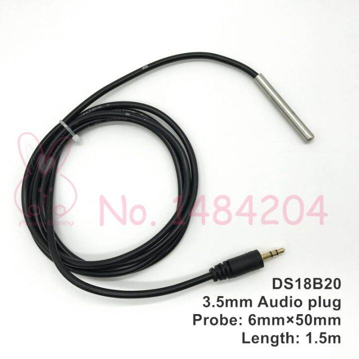 Ds18b20 Digital Temperature Sensor 6mm 50mm Probe 3 5mm Audio Plug
