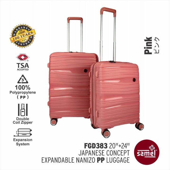 2 IN 1 LUGGAGE SET 20 + 24 INCH JAPANESES CONCEPT EXPANDABLE ANTI THEFT ...