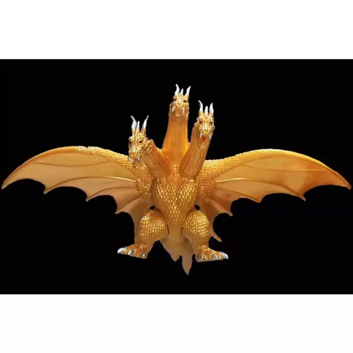 eric toys godzilla flying gold king ghidorah 3 headed dinosaur pvc ...