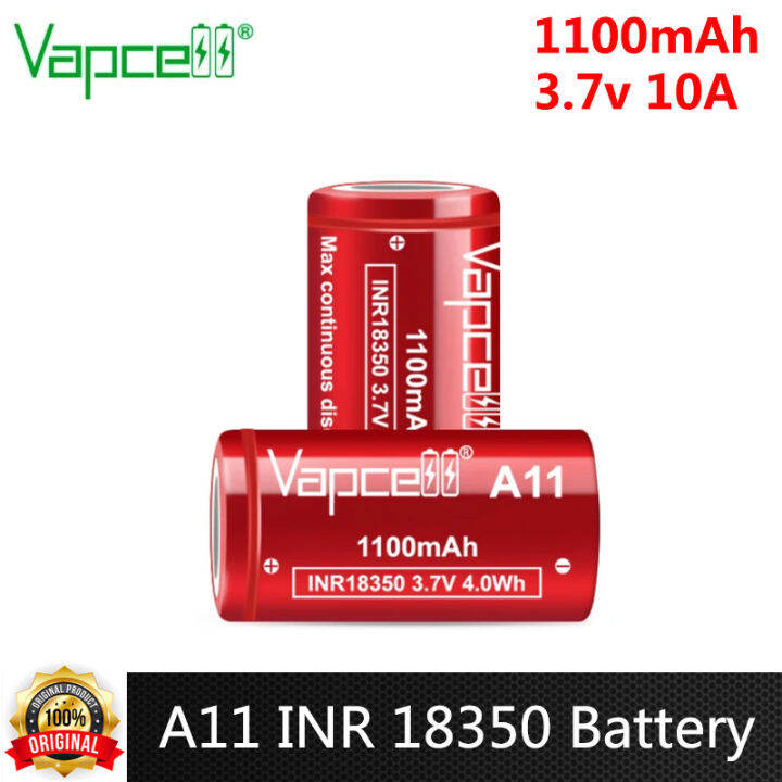 Original Vapcell A11 INR 18350 Battery 1100mAh 10A 3.7V High Power Li ...