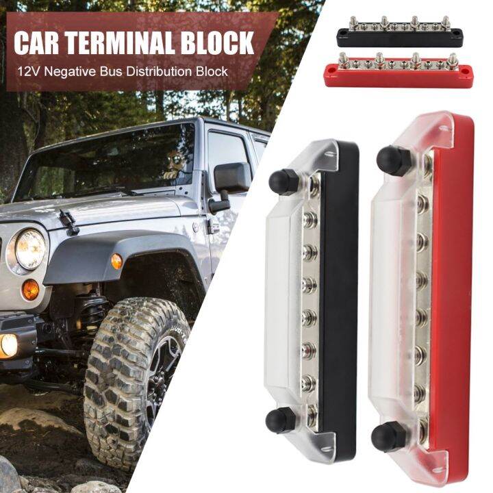 【CW】 1x Wiring Row Bus Bar Distribution Block Terminal Studs M4 Screws ...