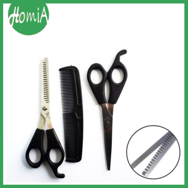 Gunting Rambut Set 3 in 1 / Alat Potong Rambut 3pcs Gunting Sisir Sasak ...