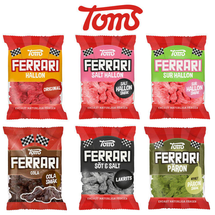 Toms Ferrari Original Raspberry Sour Salt Licorice Cola Pear 110g-130g ...