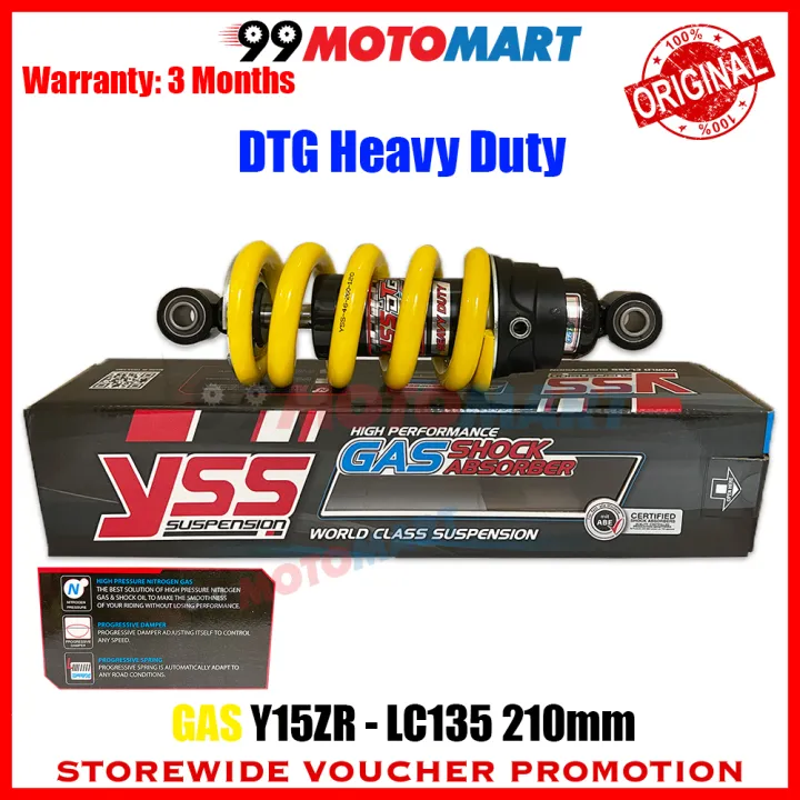 YSS DTG GAS Adjustable Monoshock Y15 LC 135 Absorber Heavy Duty 210mm Y15ZR Lc135 Monoshock ...