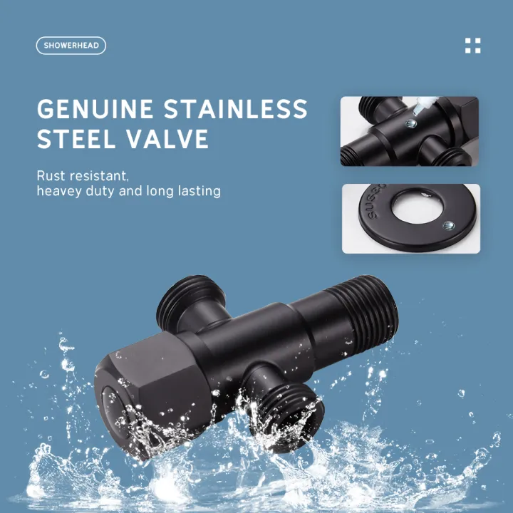 Black Stainless steel 3 way Angle valve-Tools&Home Improvememt bathroom ...