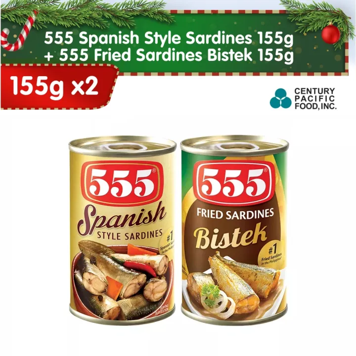 555 Spanish Style Sardines + 555 Fried Sardines Bistek 155g | Lazada PH