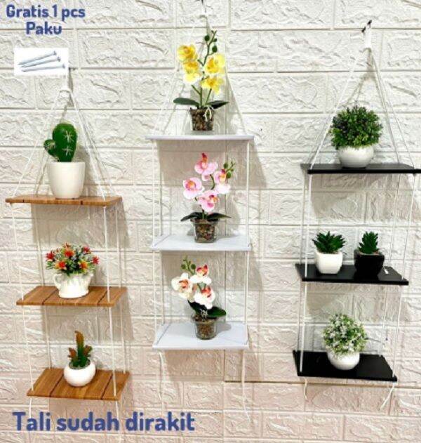 Furniture Rak Gantung Dinding 3 Tingkat Dekorasi Ruangan Outdoor Indoor ...