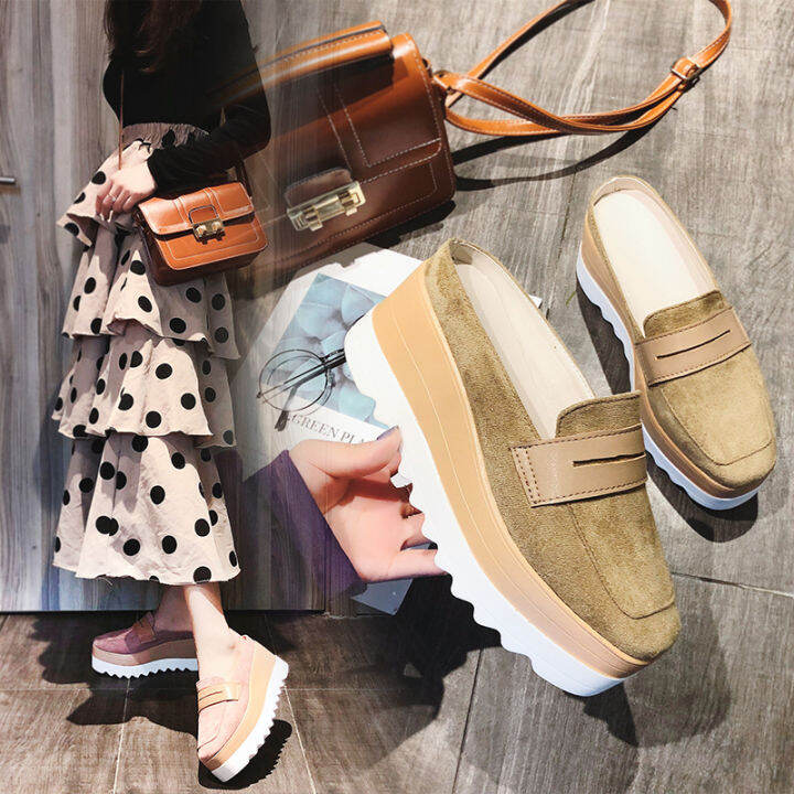 Korean Woman's Wedges Shoes Slip on Casual Girls Platforms Shoes Size ...