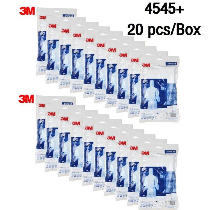 3M 4545+ Coverall 20ชุด ชุดป้องกันสารเคมีและฝุ่นละออง ขนาด M | Lazada.co.th