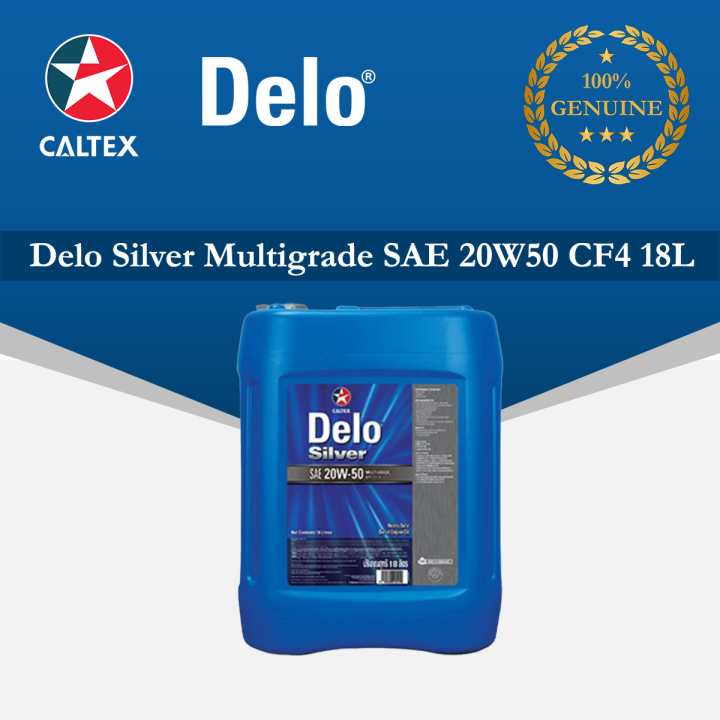 Diesel Engine Oil Caltex Delo Silver Multigrade SAE 20W50 CF4 (18 Liter ...