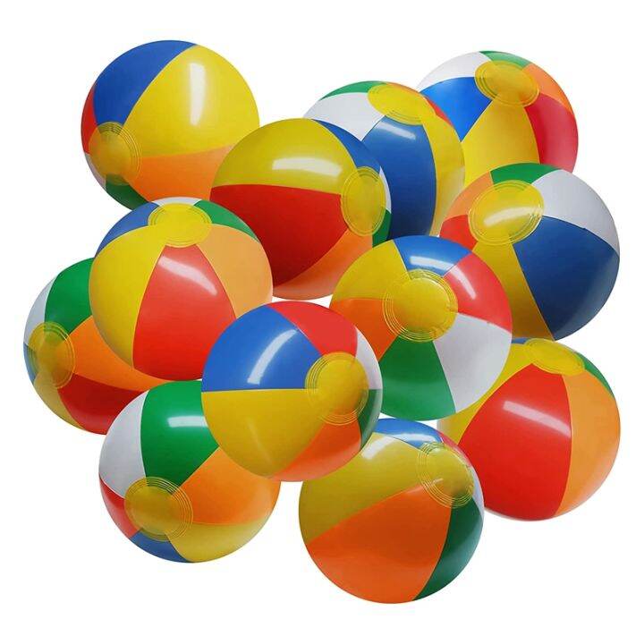 Beach Balls,12 Pack 16 Inch Inflatbable Beach Ball for Kids,Swimming ...