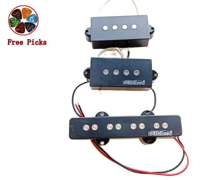 Wilkinson Bass Pickups Premium PJ V Jazz Bridge & P Bass Pickup Set 4 ...