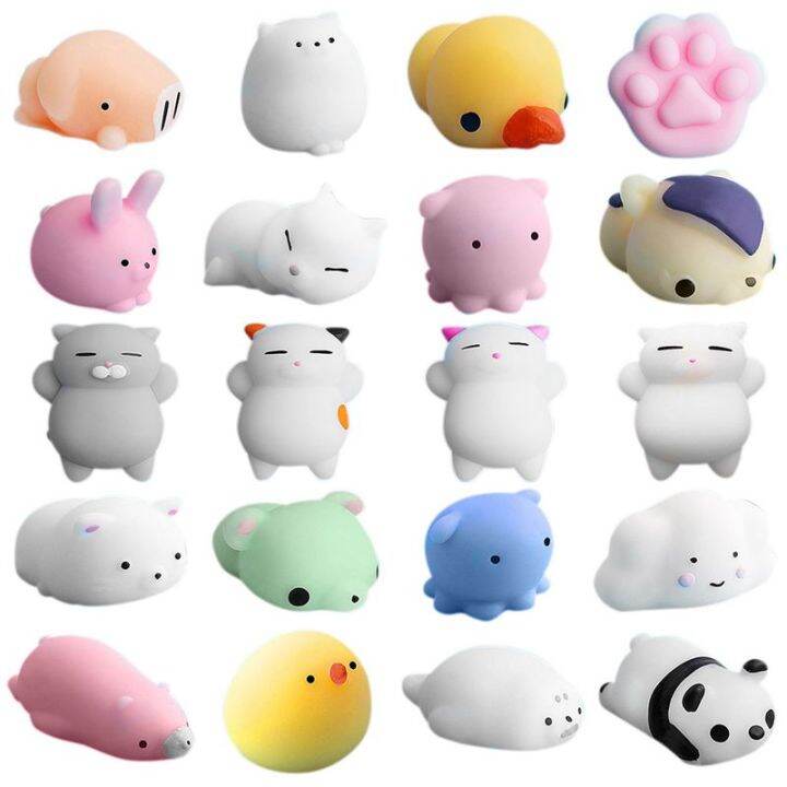 20Pcs Mini Squeeze ของเล่น Squishy Mochi คลายความเครียดของเล่น Kawaii ...