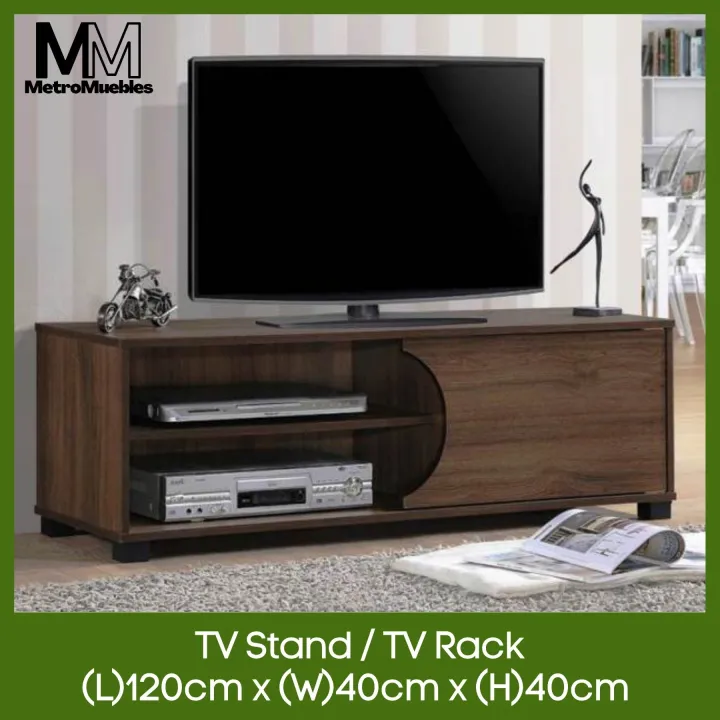 TV Rack / TV Stand Brown with Cabinet Open Storage (Up to 55" TV ...