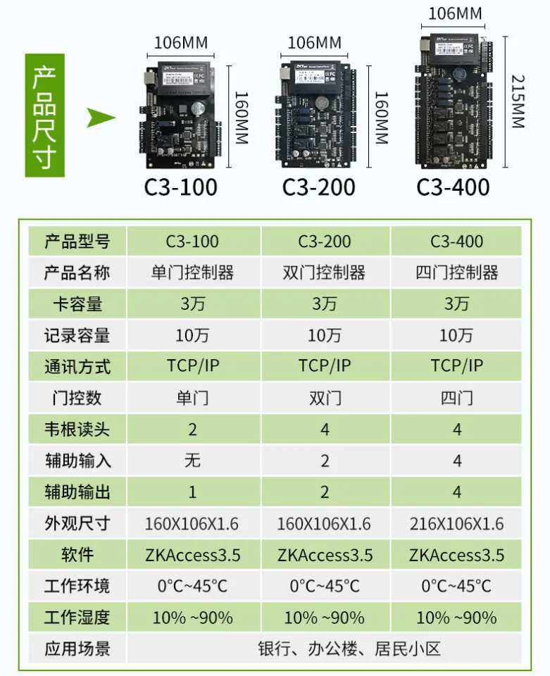 ZKTeco Access Controller Motherboard C3-100 Single Door 200, 41% OFF
