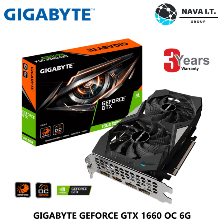 VGA (การ์ดแสดงผล) GIGABYTE GEFORCE GTX 1660 OC 6G รับประกัน 3 ปี | Lazada.co.th