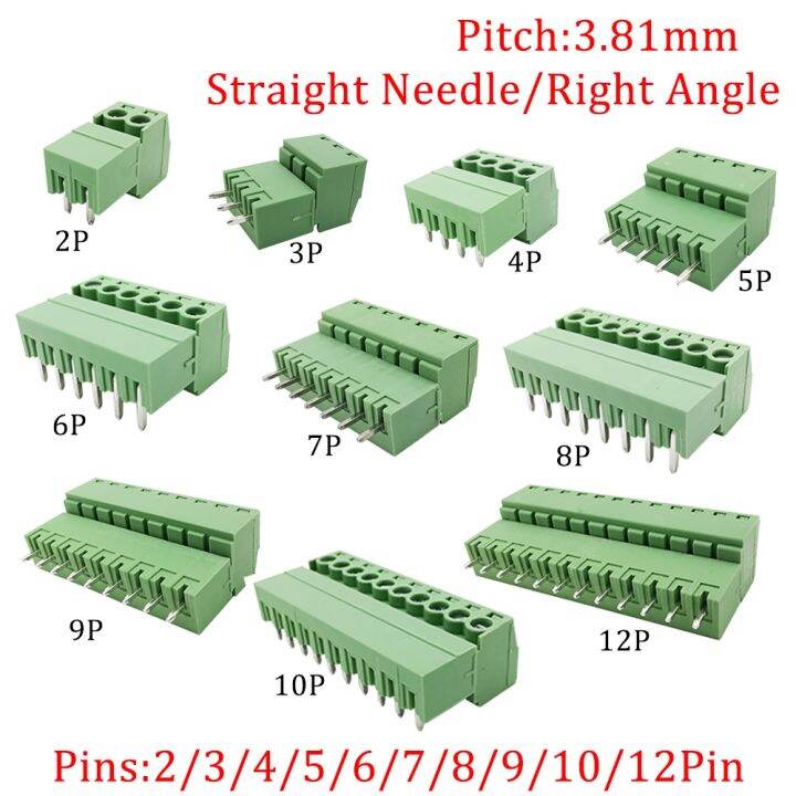 5Pair 15EDG 3.81mm 2-12Pin Pluggable PCB Screw Terminal Block KF2EDG Straight Pin/Right Angle ...