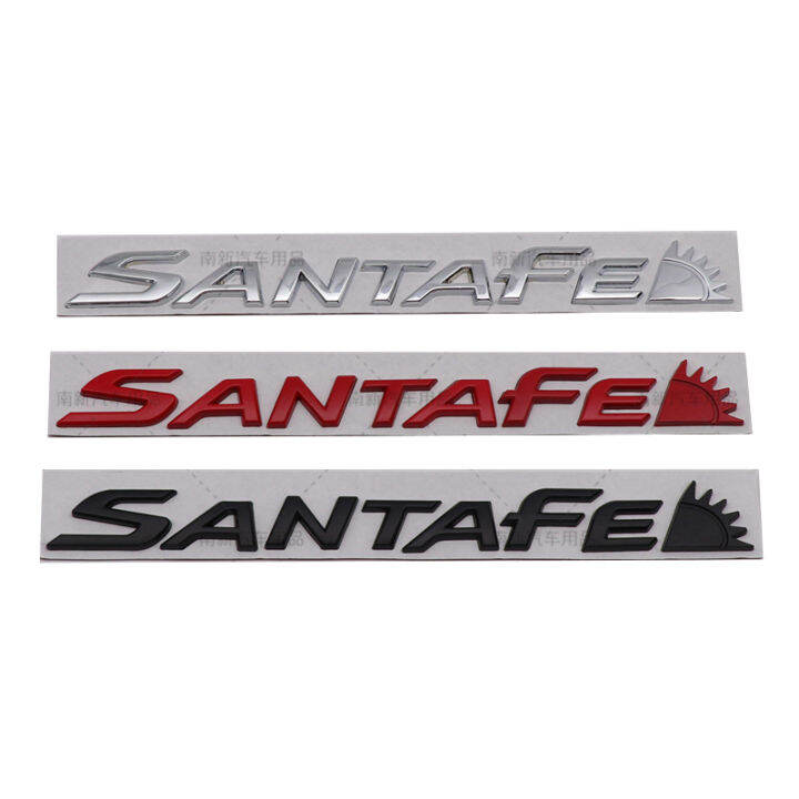SANTAFE Metal Logo Sticker Car Modified Badge Emblem Front Rear Logo ...