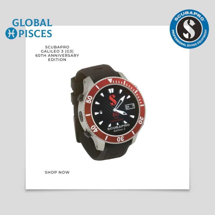 SCUBAPRO GALILEO 3 (G3) WRIST DIVE COMPUTER, 60TH ANNIVERSARY EDITION ...