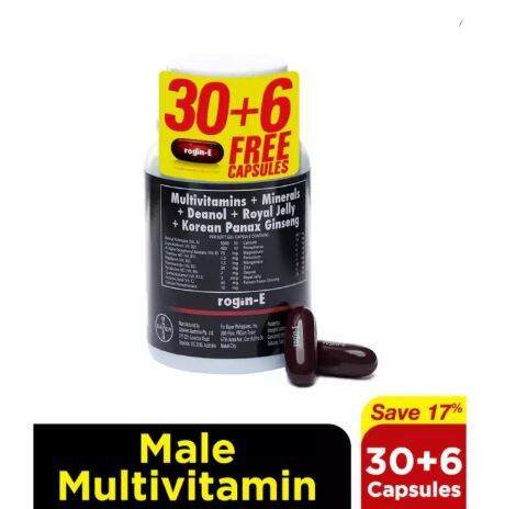 ROGIN E Multivitamins + Minerals + Deanol + Royal Jelly + Korean Panax Ginseng 30+6 Capsules ...