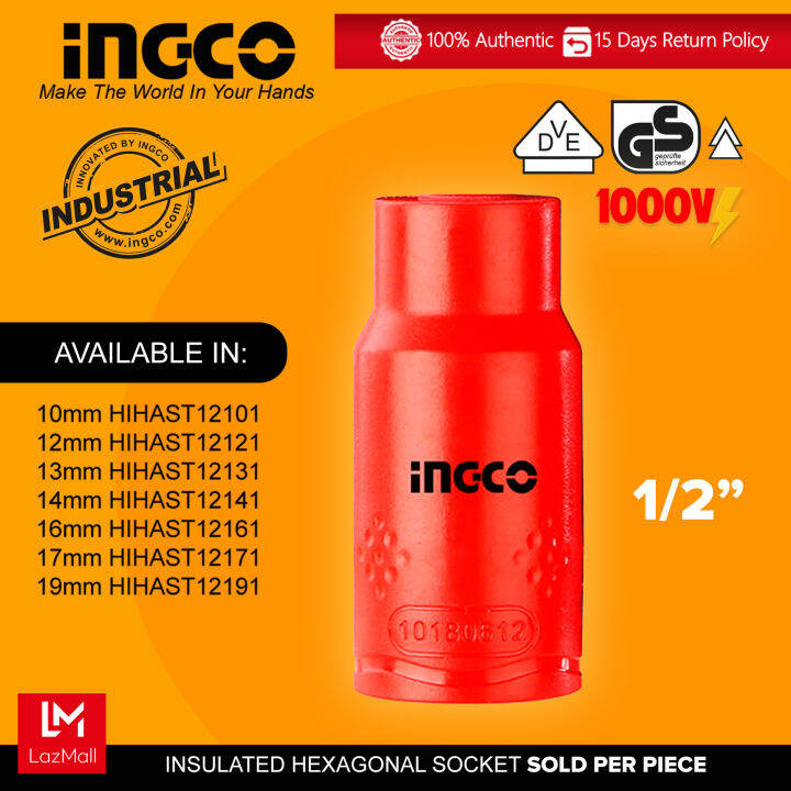 Ingco 1/2" Industrial Insulated Hexagonal Socket 10mm | 12mm | 13mm ...