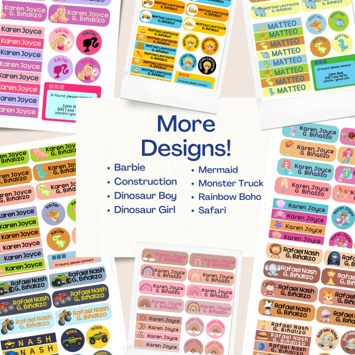 Personalized NAME Sticker Label for Kids (NAME WITH GRADE AND SECTION ...