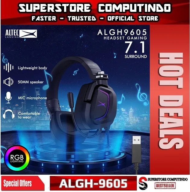 Headset Gaming Altec Lansing ALGH-9605 - RGB - 7.1 SURROUND | Lazada ...