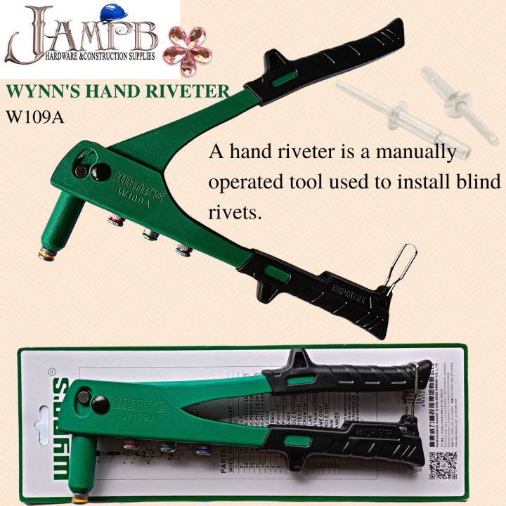 WYNN'S Hand Riveter W109A 1PC Heavy Duty tool used to install blind ...