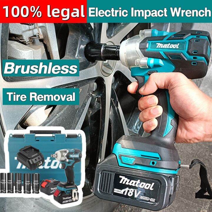Matool Electric Impact Wrench 18V (2 Li-ion Batteries)Original Wireless Electric Wrench 520Nm ...